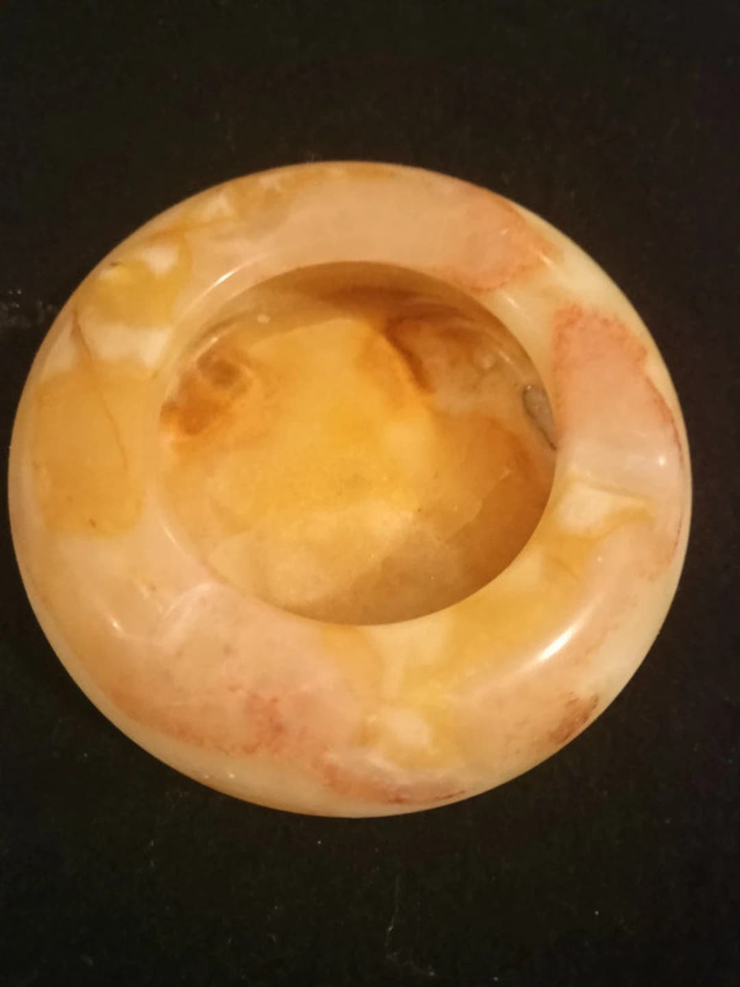 Vintage Yellow Onyx Ashtray - Classic Antique Smoker's Decor, Perfect ...
