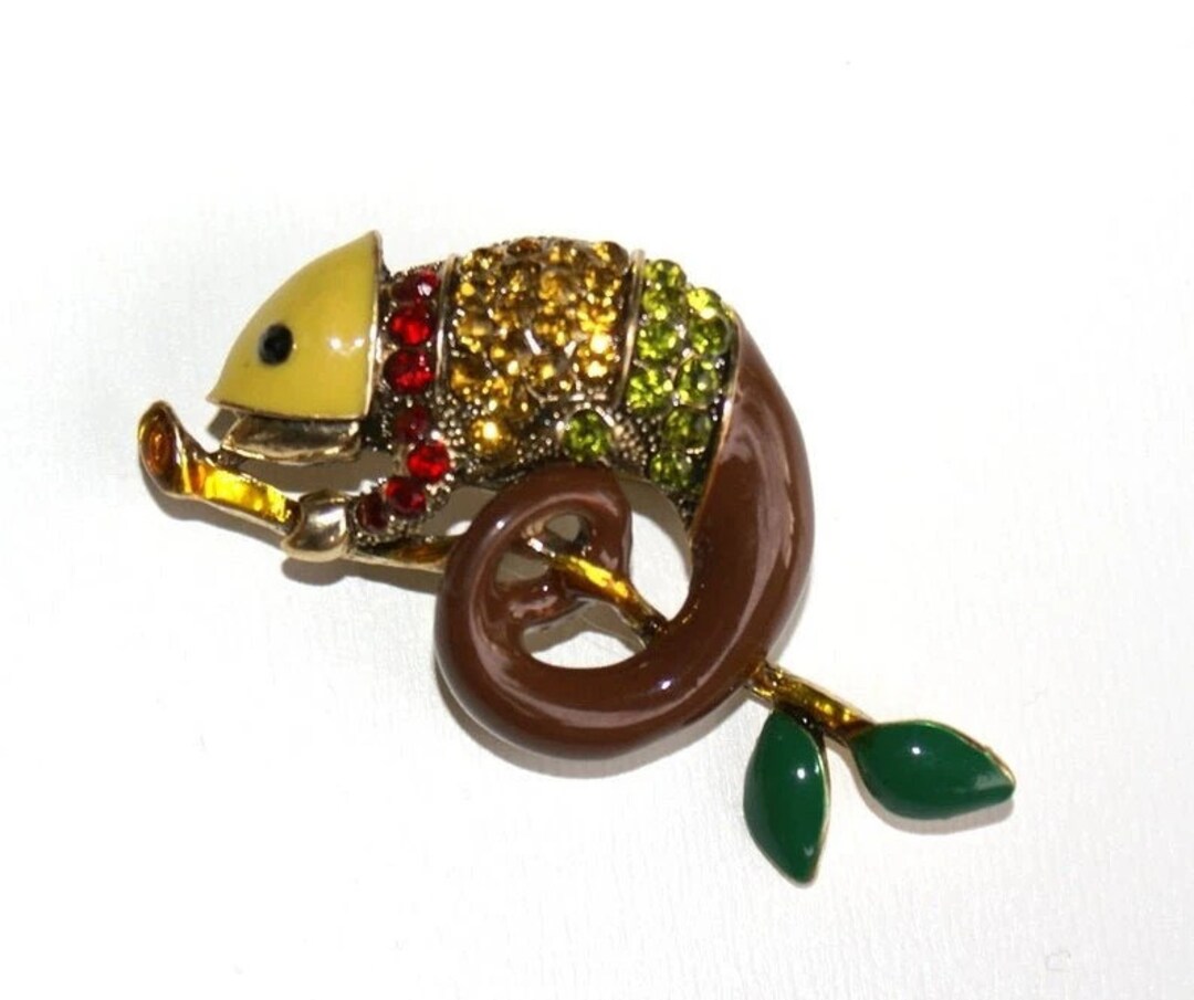 Cute Colorful Chameleon Brooch Chameleon Gift Brooch Jewelry Brooch ...