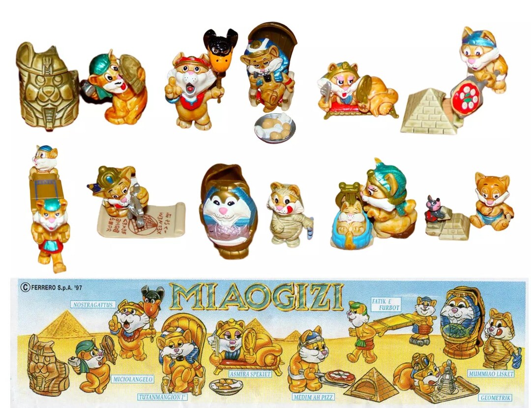 Kinder Surprise Ferrero Set Egyptian Miaogizi Cats Figures Cake Toppers ...