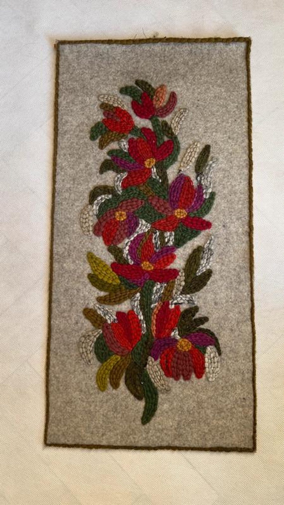 Vintage Poland Cepelia Wool Tapestry Sumak Kilim Flowers Pattern ...