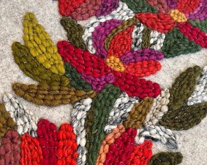 Vintage Poland Cepelia Wool Tapestry Sumak Kilim Flowers Pattern ...