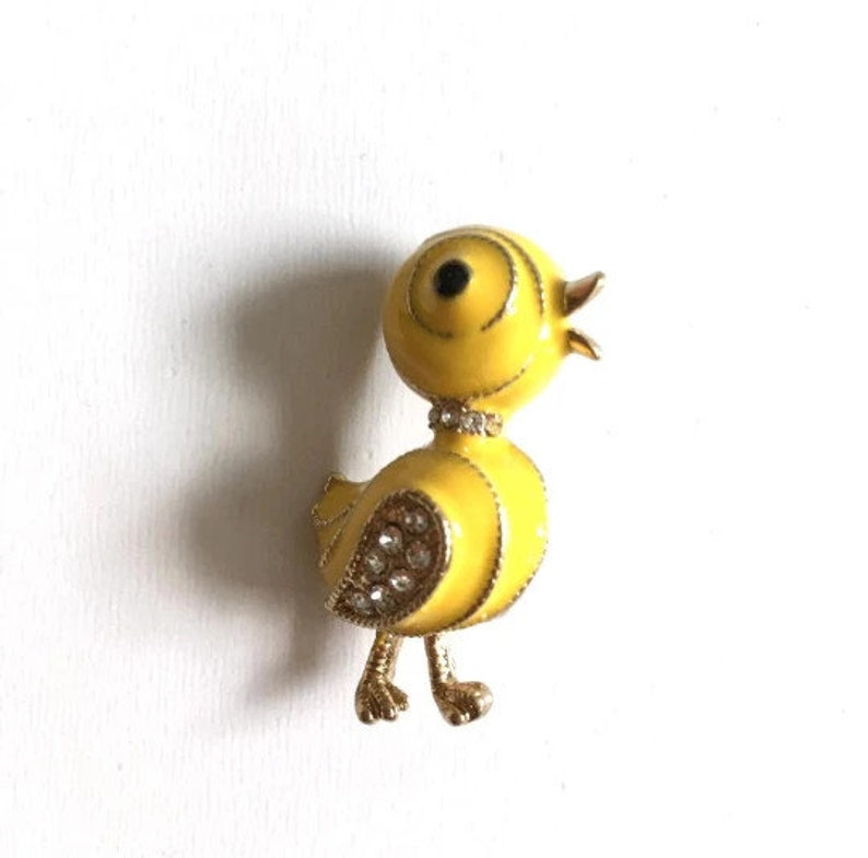 Duck Brooch Little Duck Brooch Yellow Duck Brooch Enamel Brooch Lovely ...