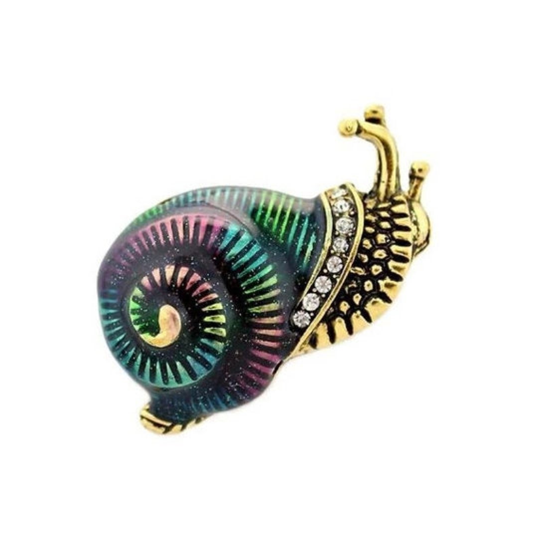 Wonderful Snail Brooch,colourful Snail Brooch, Rhinestone Snail Brooch ...