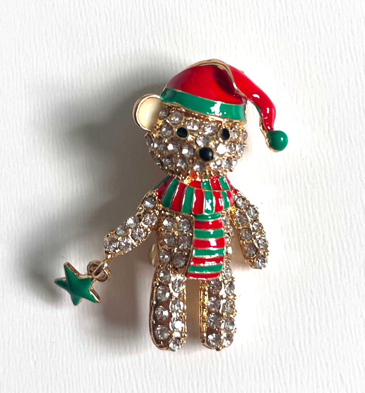 Cute Rhinestone Teddy Bear Brooch Christmas Teddy Bear Brooch Sweet ...