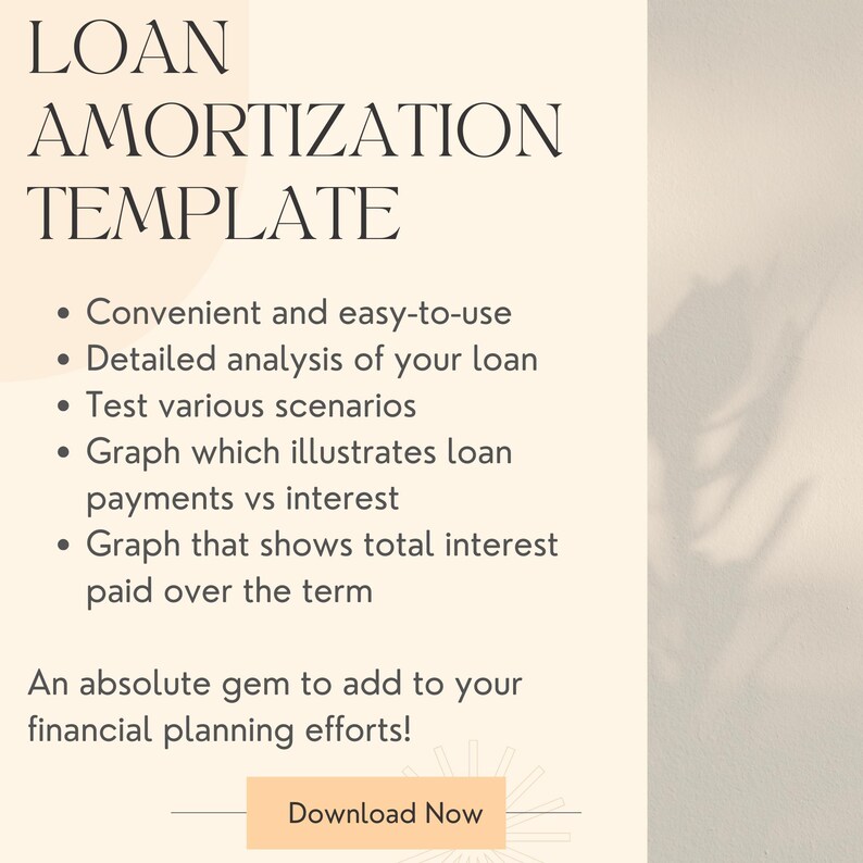 Simple Loan Amortization Template Debt Tracker Spreadsheet Financial ...