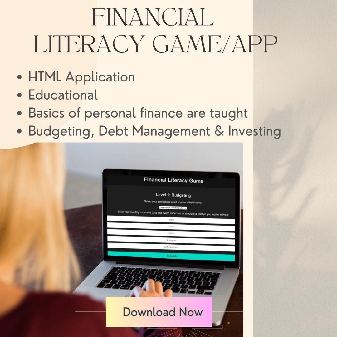 Financial Literacy Game/application | Budgeting | Debt Management ...