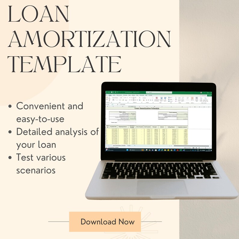 Simple Loan Amortization Template Debt Tracker Spreadsheet Financial ...