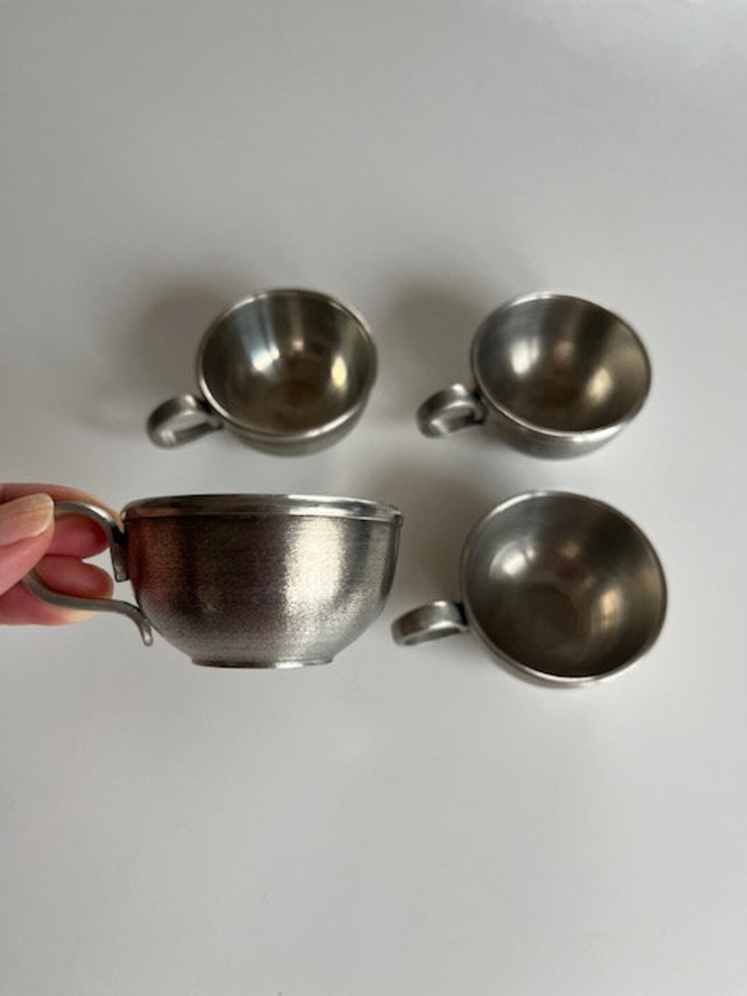 Vintage Swedish Pewter Set of 4 Mulled Wine Punch Cups Mugs, Stamped ...