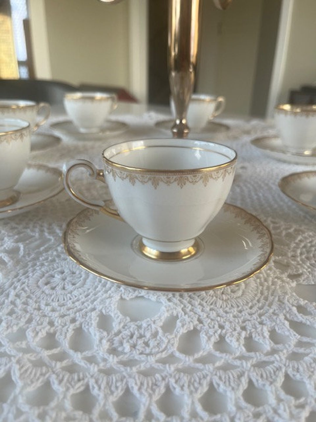 Vintage English Tuscan Fine Bone China Porselain 7 Coffee/ Tea Cups and ...