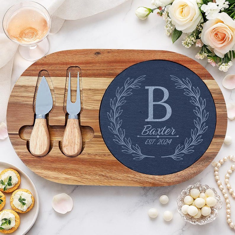 Custom Monogram Cutting Board, Personalized Charcuterie Board, Engraved ...