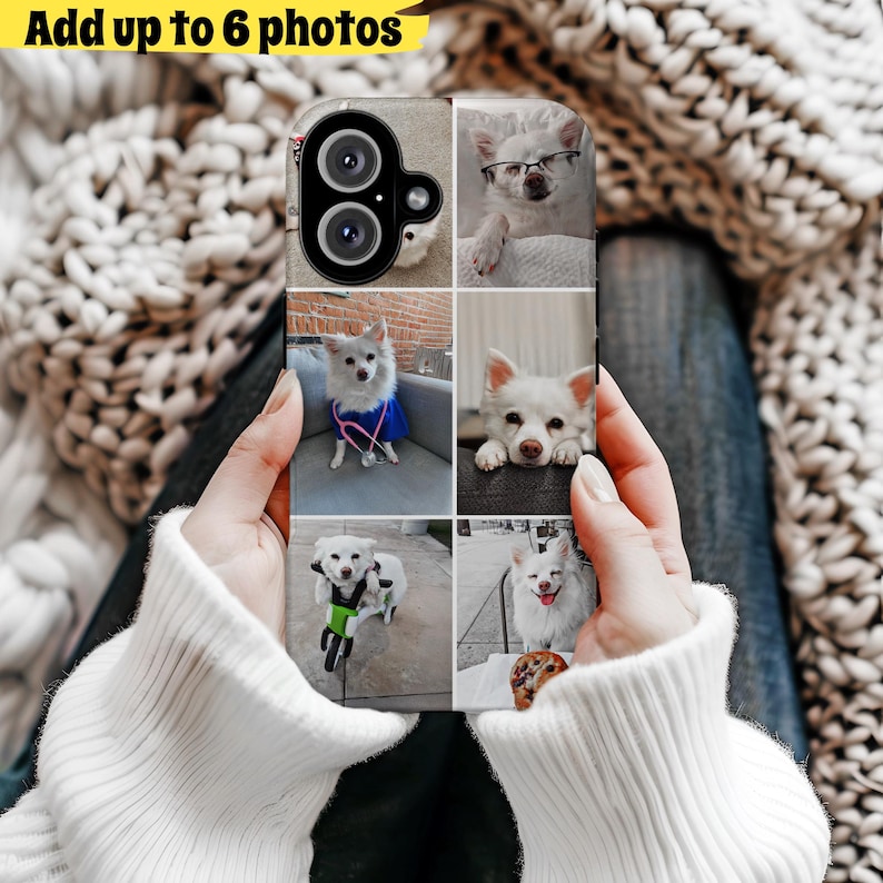 Custom Pet Phone Case Photo Collage and Name, iPhone 17 Magsafe Collage ...