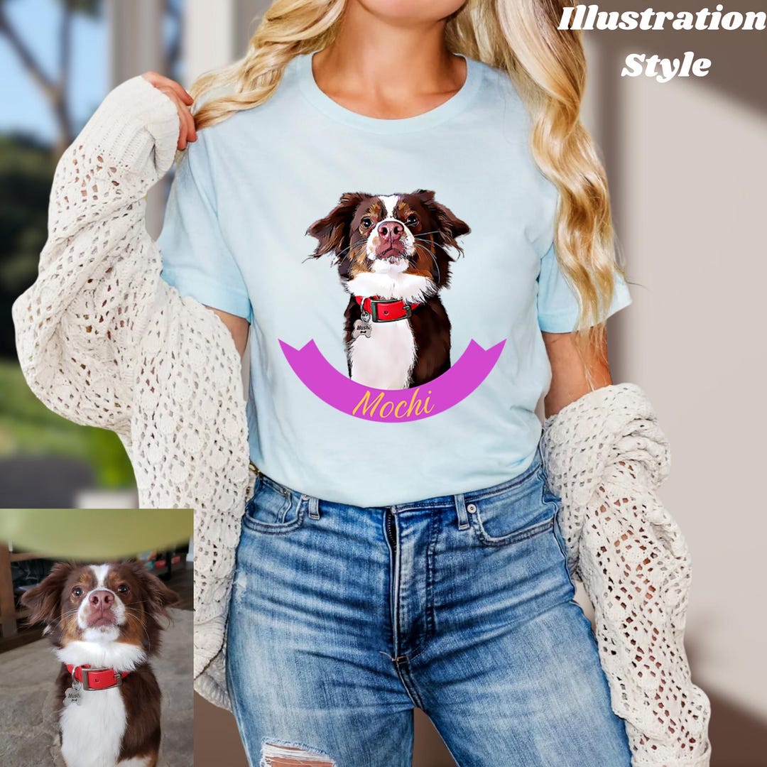Custom Dog Breed & Name Shirt: Personalized Pet Portrait Tee - Etsy