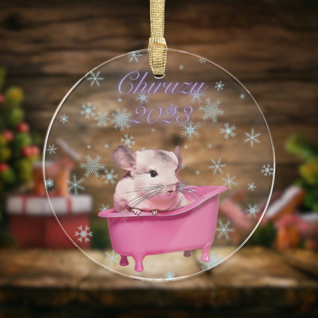 Custom Chinchilla Photo Ornament, Personalized Chinchilla Pet Christmas ...