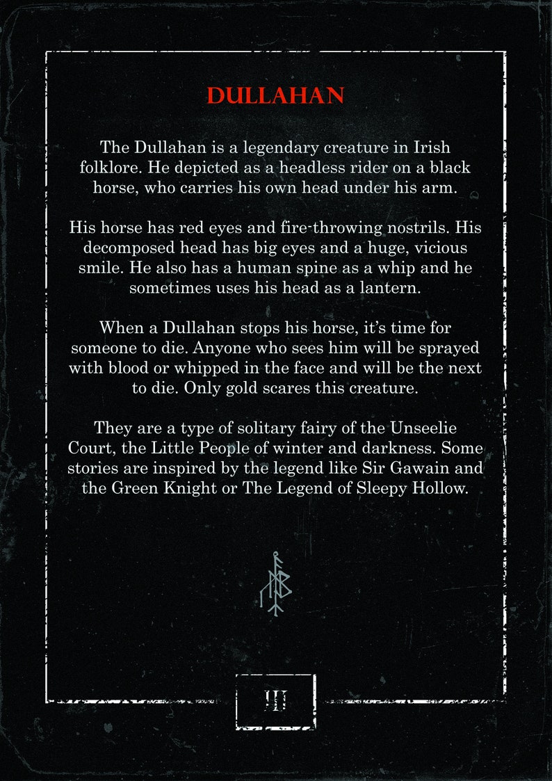 Dullahan Print, Dullahan A4 Poster, Illustration Print - Etsy