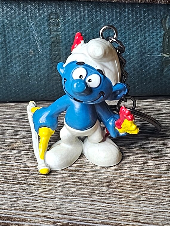 Vintage Archer Smurf Keychain - Gem