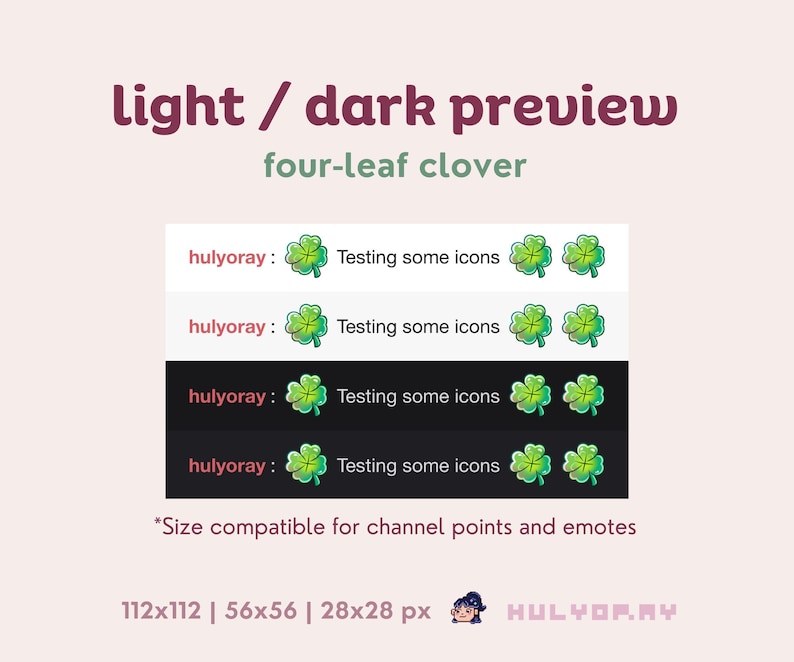 Shamrock | Channel Point | Twitch Emote | Four-leaf Clover | Lucky | St ...