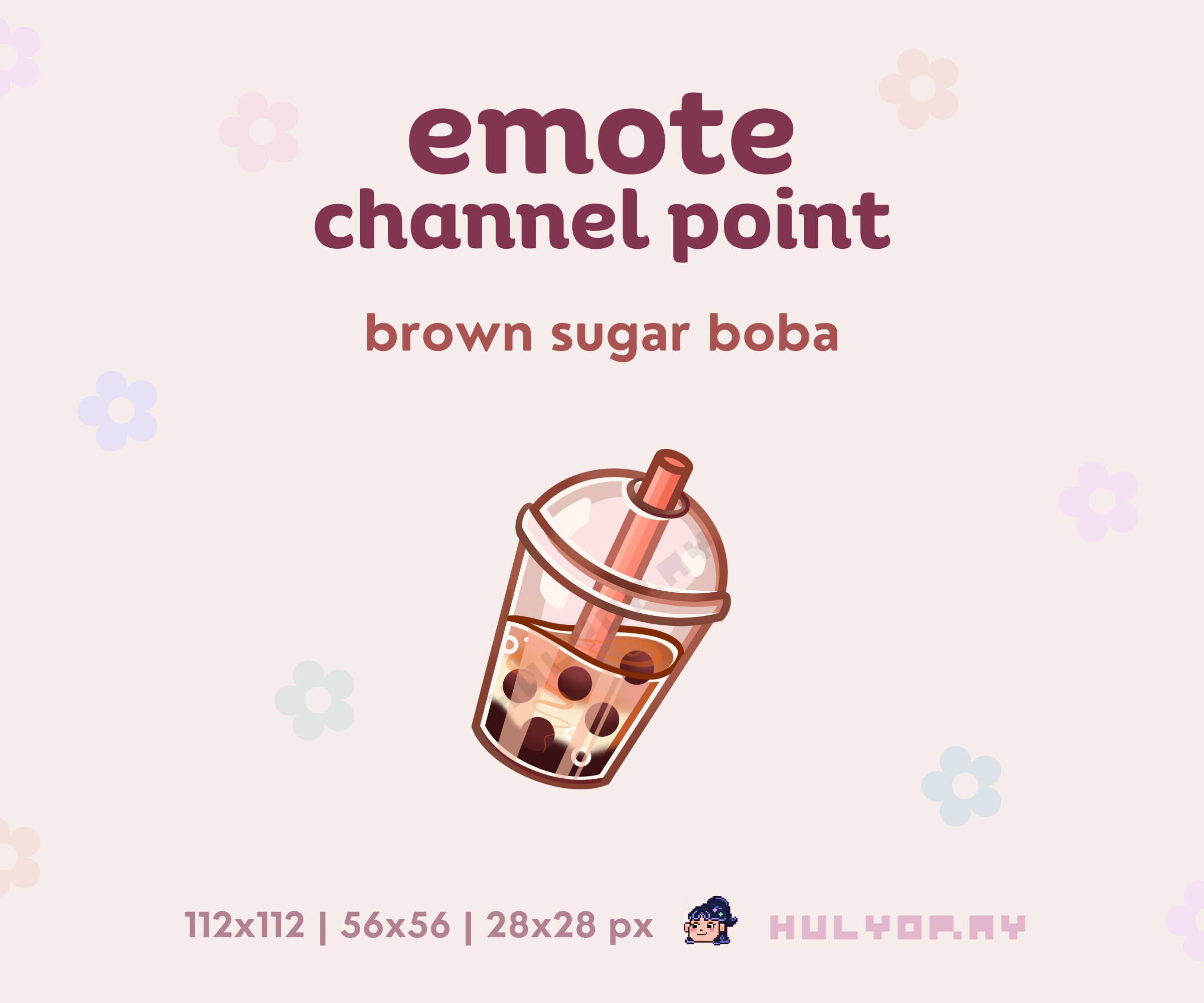 Brown Sugar Boba Channel Point Twitch Emote Bubble Tea Tapioca Pearls ...