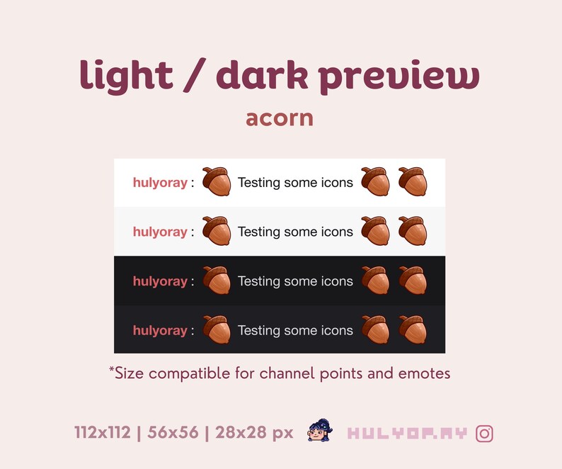 Acorn | Channel Point | Twitch Emote | Cute Cottagecore | Nature | Fall ...