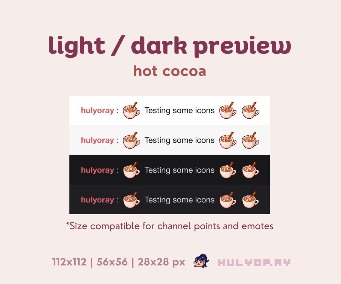 Hot Cocoa | Twitch Emote | Channel Point | Marshmallows | Chocolate ...