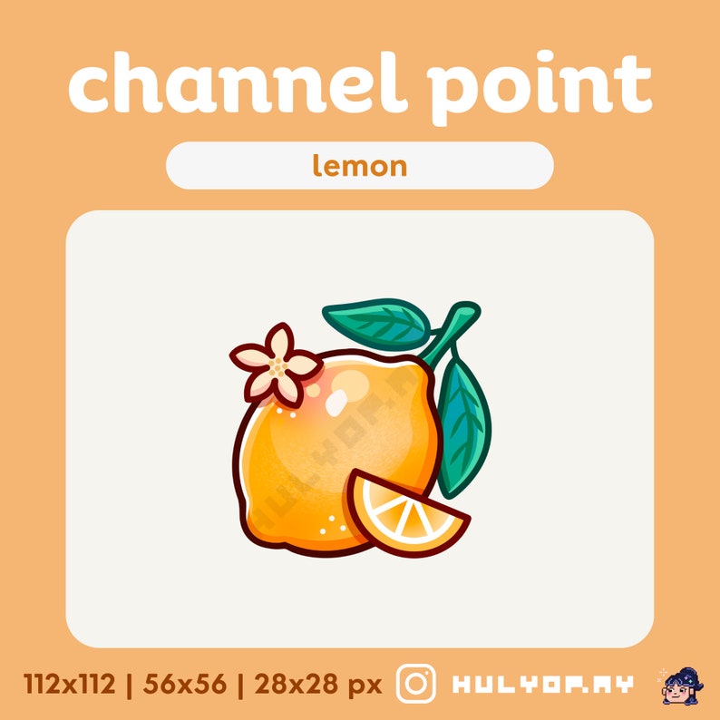 Lemon Channel Point Twitch Emote Fruit Flowers Cute Cottagecore Farm ...