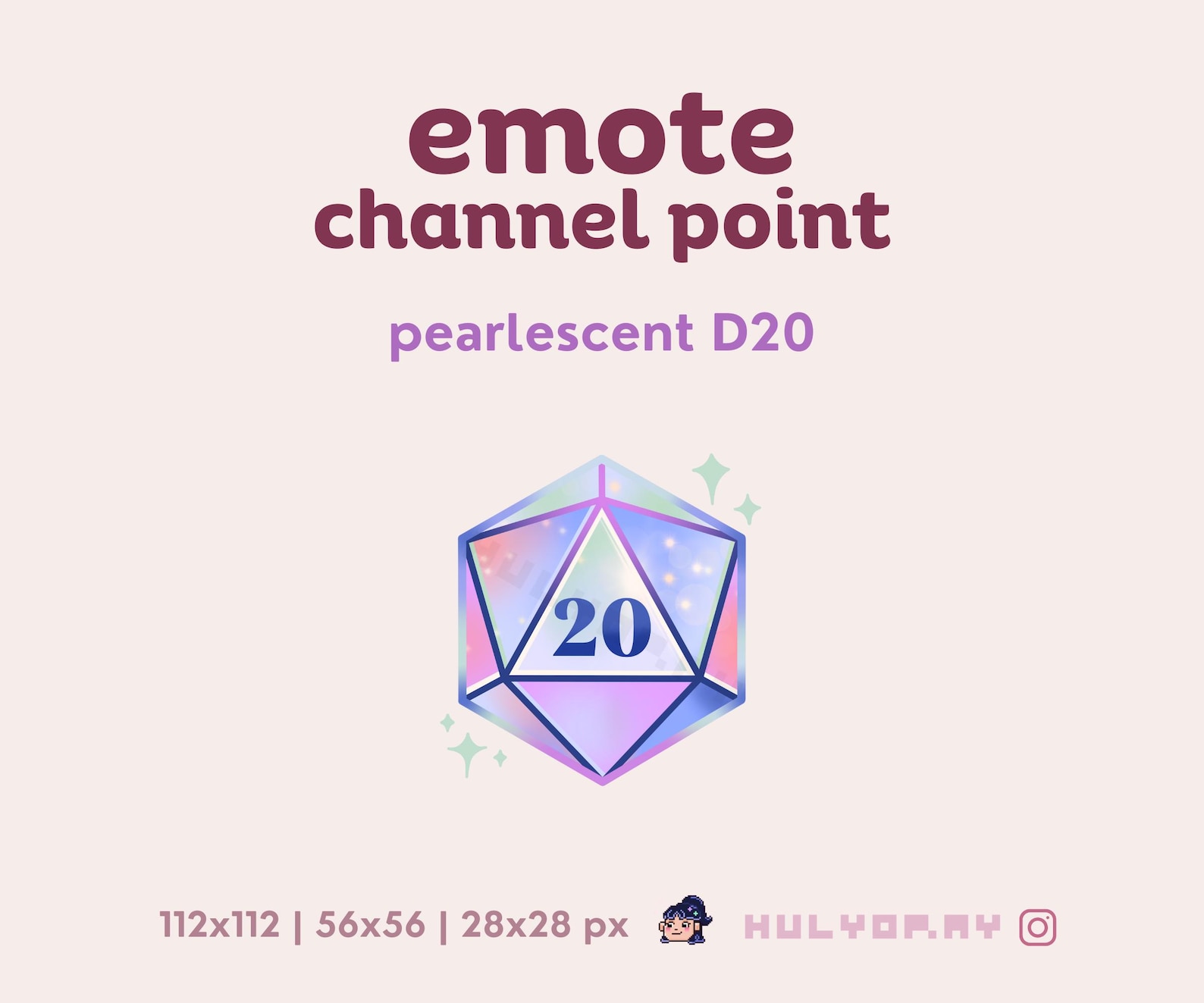 Pearlescent D20 | Twitch Emote | Channel Point | Dice Roll | Tabletop ...