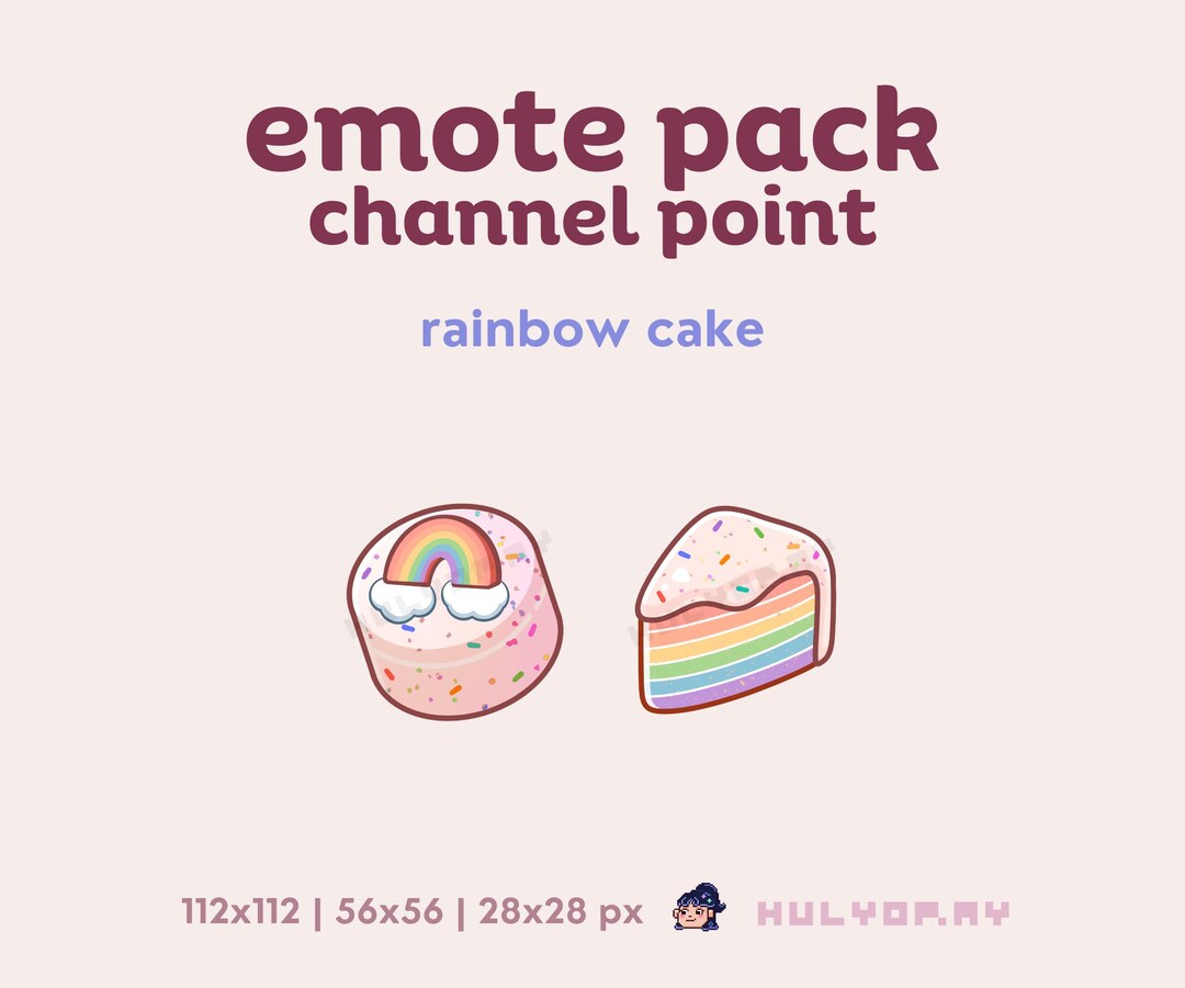 Rainbow Cake | Channel Point | Twitch Emote | Dessert | Snack | Bakery ...
