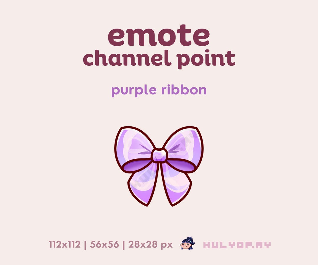Purple Ribbon | Channel Point | Twitch Emote | Cute Shiny Bow | Magical ...