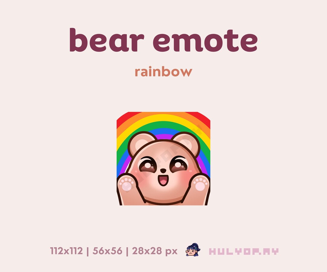 Grizzly Bear | Twitch Emote | Rainbow | Cute Brown Cub | Discord ...