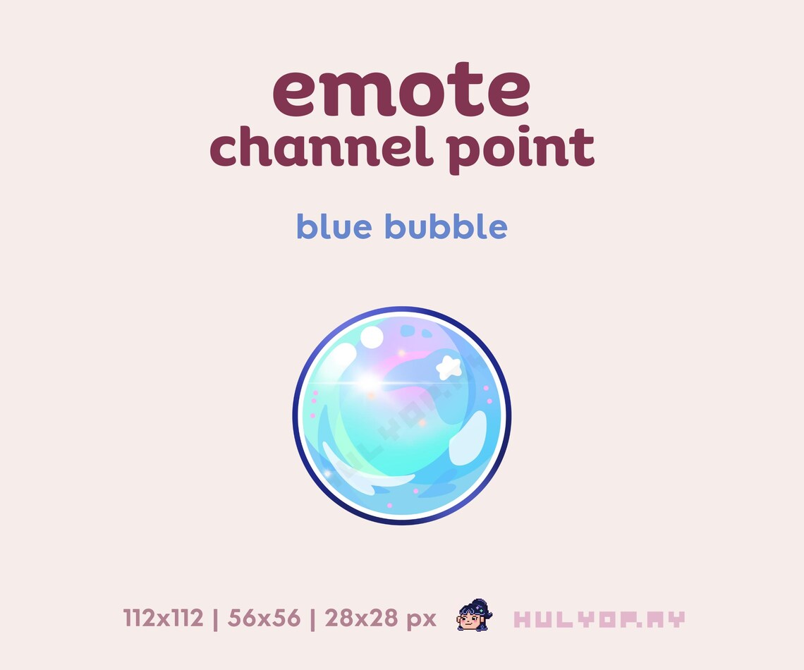 Blue Bubble | Channel Point | Twitch Emote | Multicolor Bubbles | Cute ...