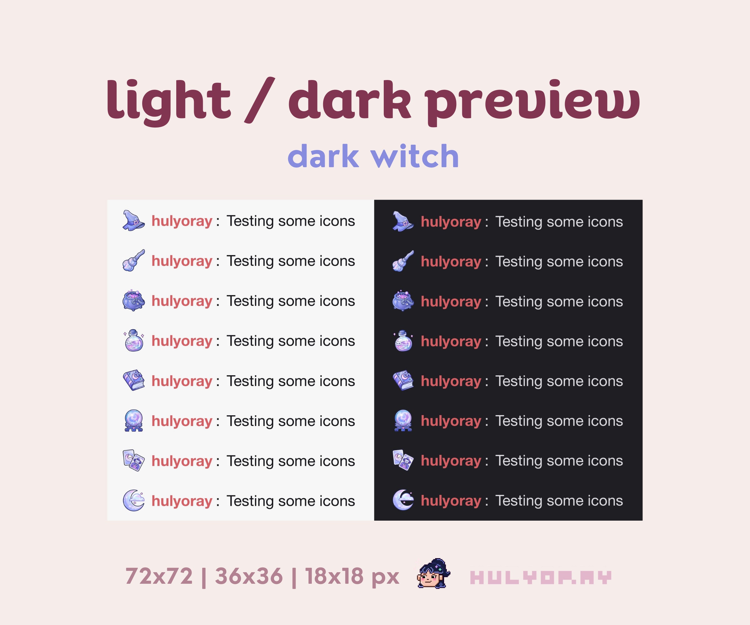 8 Twitch Sub Badges | Dark Witch | Channel Bits | Celestial Moon ...