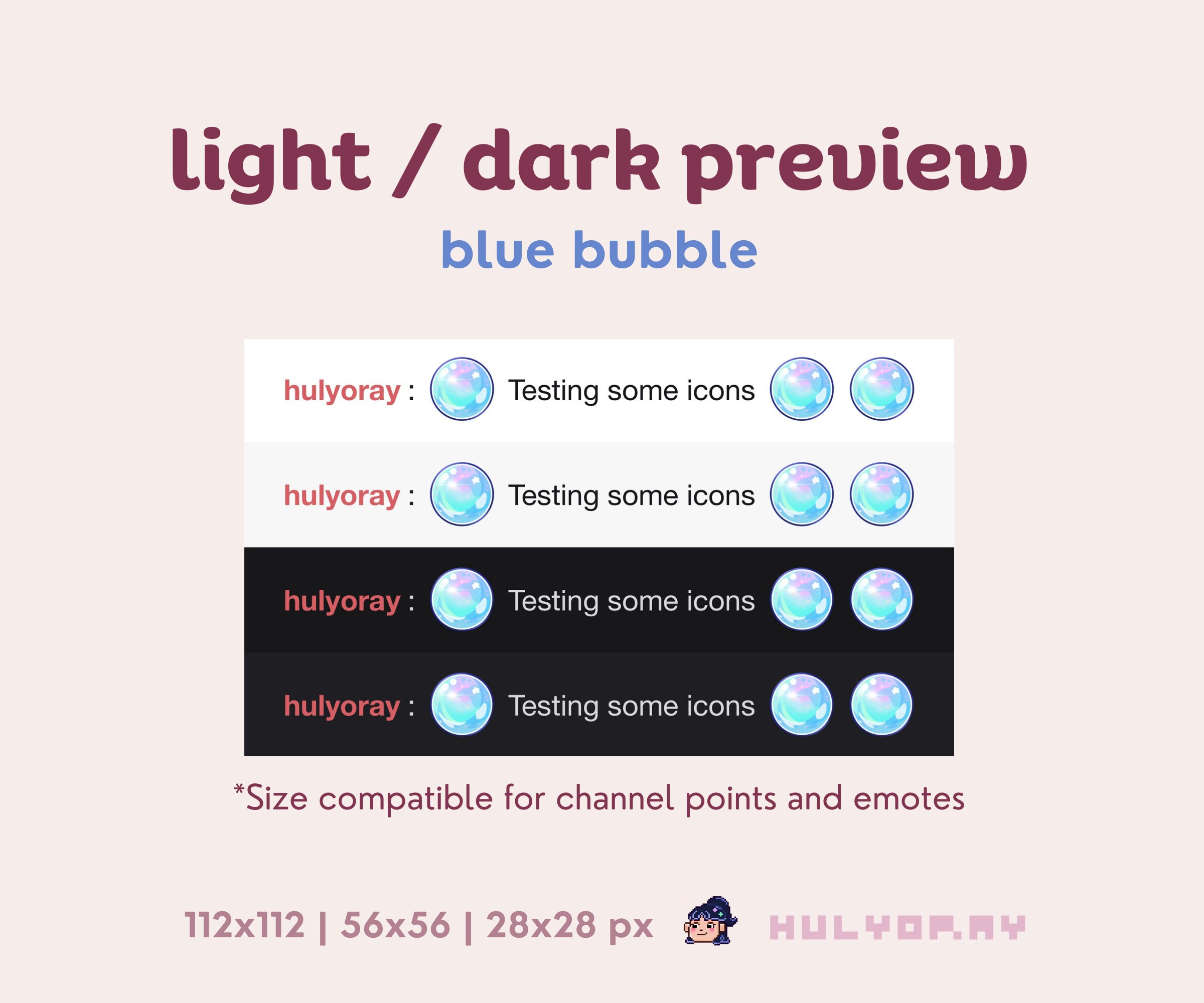 Blue Bubble | Channel Point | Twitch Emote | Multicolor Bubbles | Cute ...