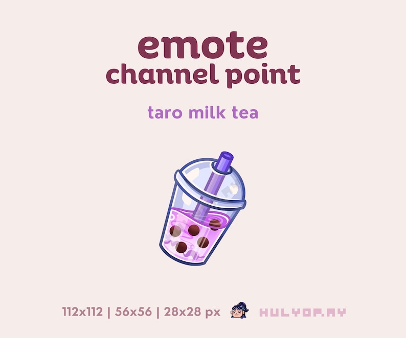 Taro Milk Tea Channel Point | Emote for Twitch, Discord, and Youtube ...