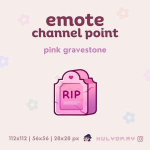 Pink Gravestone Channel Point Twitch Emote RIP Rest in Peace Dead Fail ...