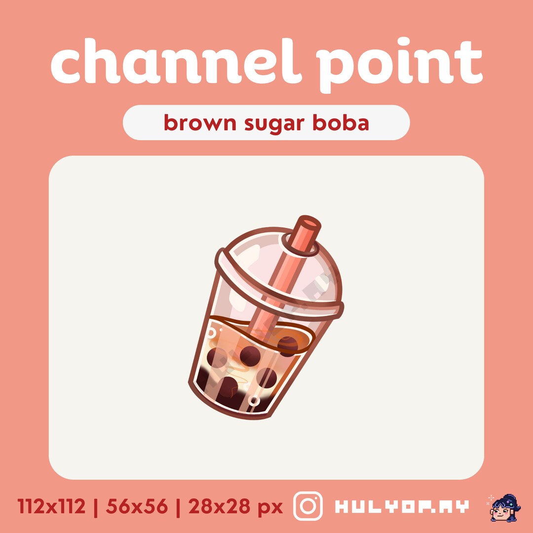 Brown Sugar Boba Channel Point Twitch Emote Bubble Tea Tapioca Pearls ...