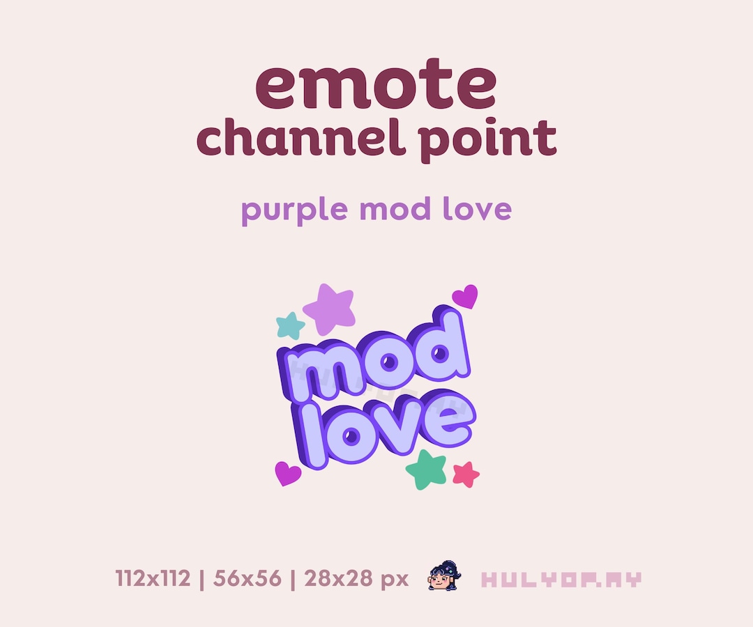 Purple Mod Love | Twitch Emote | Channel Point | Text Emote | Mods ...
