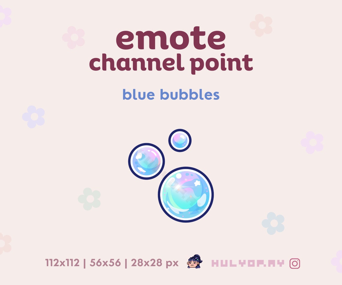 Blue Bubbles Channel Point Twitch Emote Cute Kawaii Icon Mermaid Ocean ...