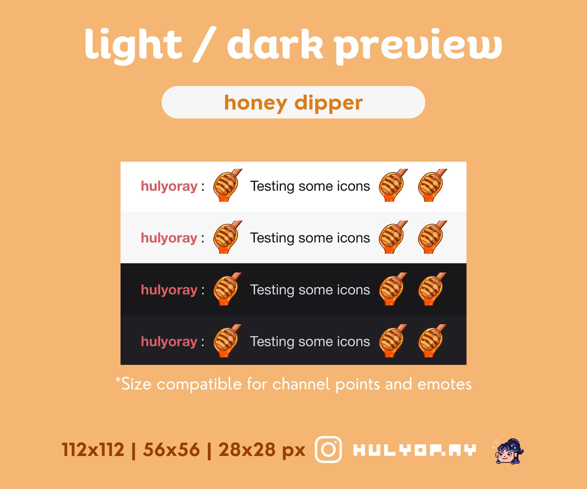 Honey Dipper Channel Point Twitch Emote Syrup Drizzle Bumblebee Bear ...