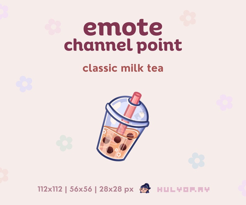 Milk Tea Channel Point Twitch Emote Boba Bubble Tea Tapioca Pearls ...