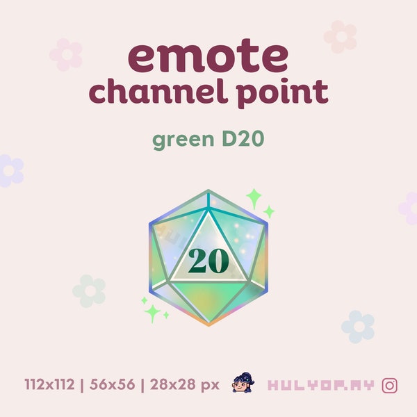 Teal D20 Twitch Emote Channel Point Dice Roll Tabletop Fantasy RPG DND ...