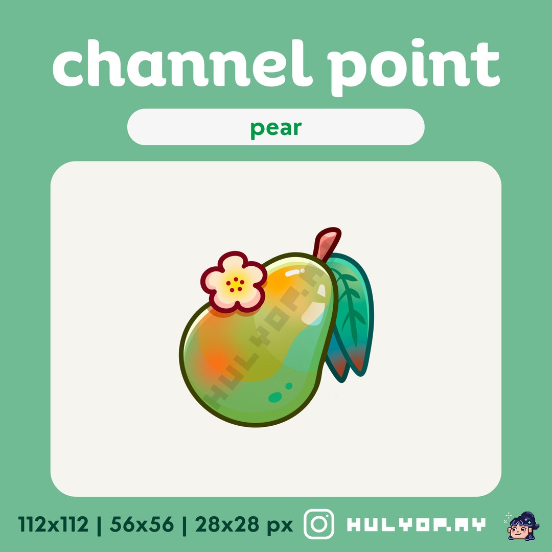 Pear Channel Point Twitch Emote Fruit White Flower Cute Cottagecore Farm Discord Youtube Stream ...