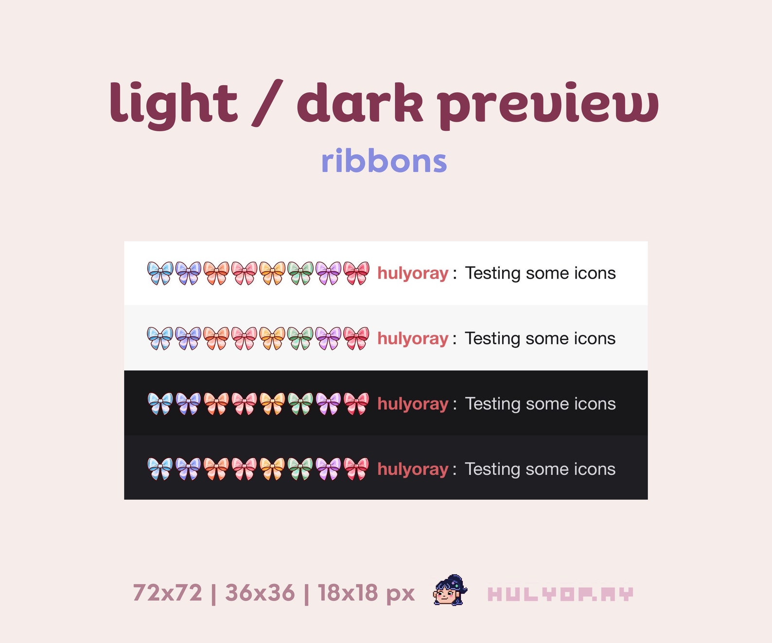 8 Twitch Sub Badges | Ribbons | Channel Bits | Cute Bows | Discord ...