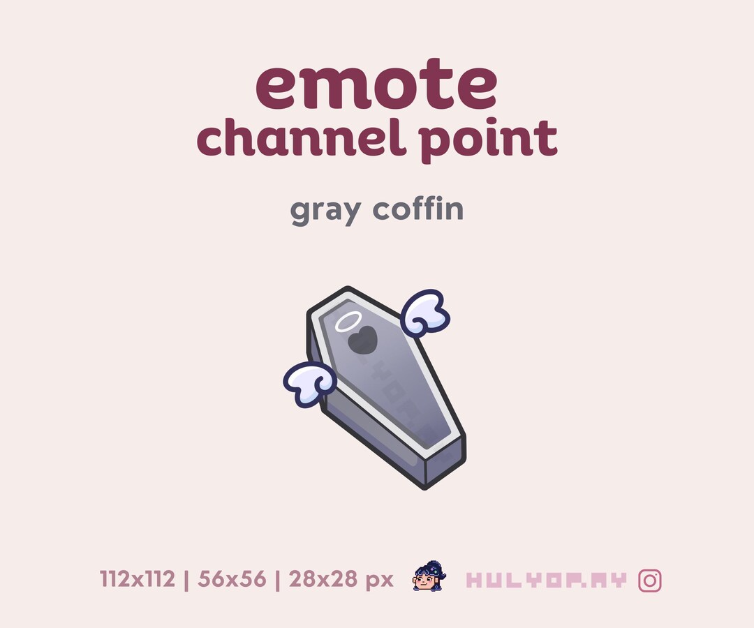 Gray Coffin | Channel Point | Twitch Emote | Halo | Angel Wings | RIP ...