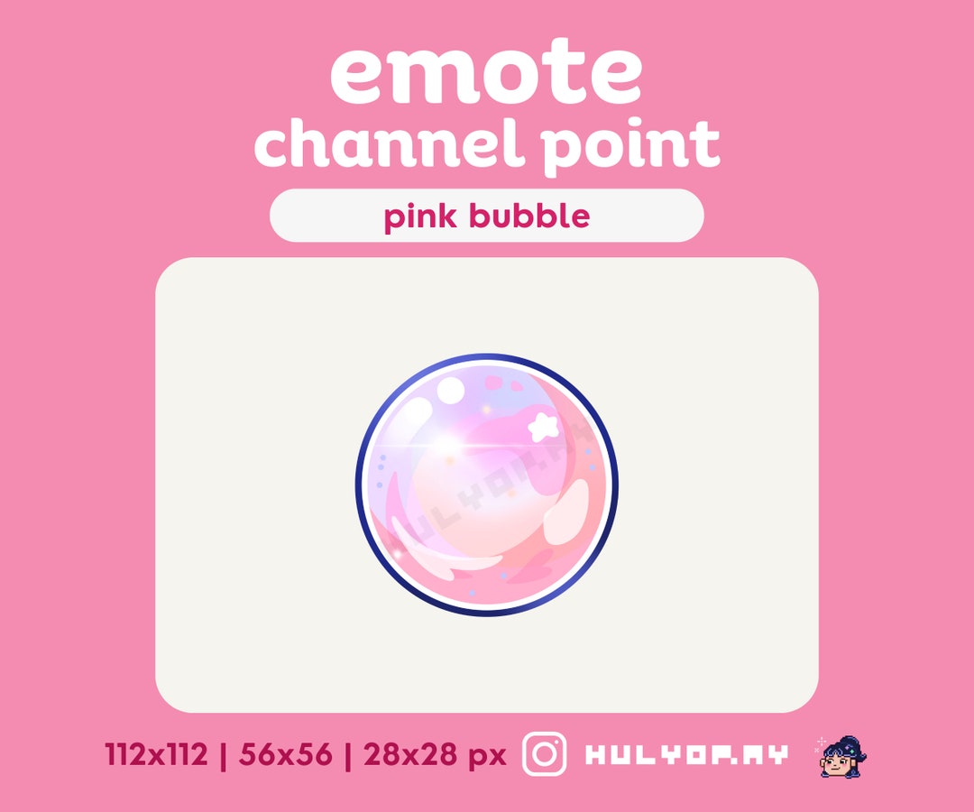 Pink Bubble Channel Point Twitch Emote Multicolor Bubbles Cute Kawaii ...