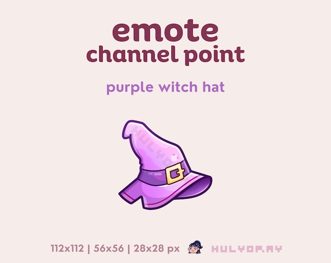Witch Hat Emote | Cute Twitch Emote Design | Twitch Discord Youtube ...