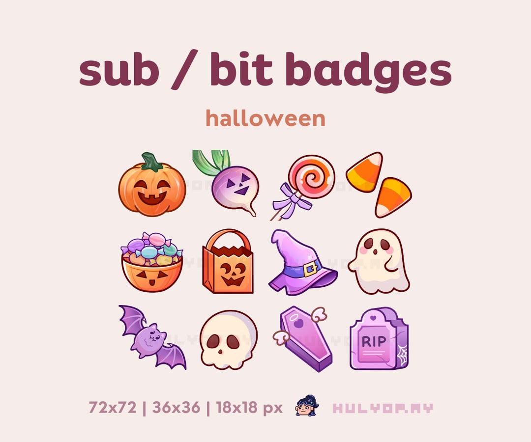 12 Twitch Sub Badges | Spooky Halloween | Channel Bits | Trick or Treat ...