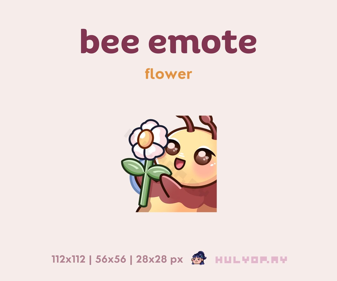 Bee | Twitch Emote | White Flower | Channel Point | Cute | Gift | Heart ...