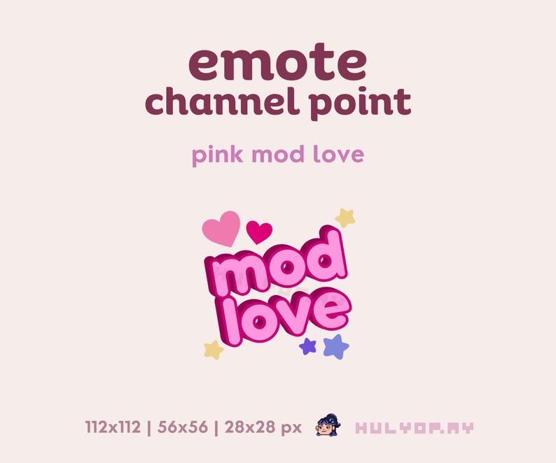 Pink Mod Love | Twitch Emote | Channel Point | Text Emote | Mods ...