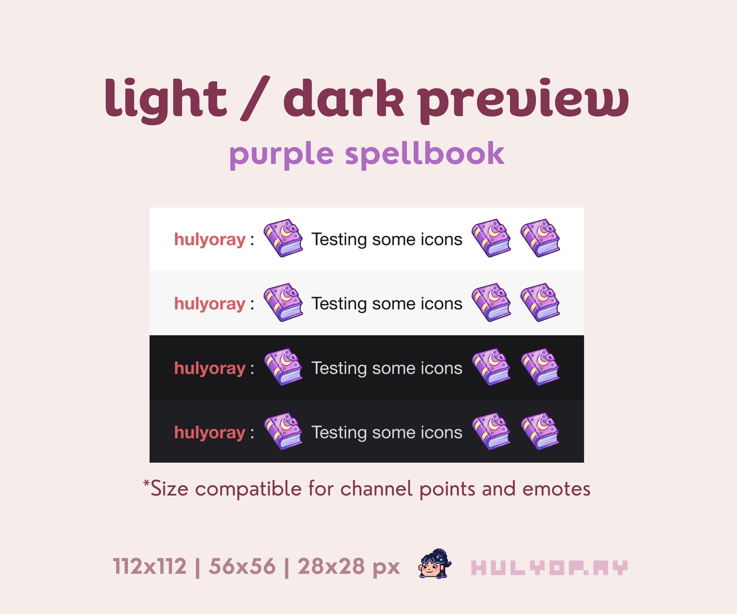 Purple Spellbook Channel Point Twitch Emote Witch Wizard Cute Magical ...