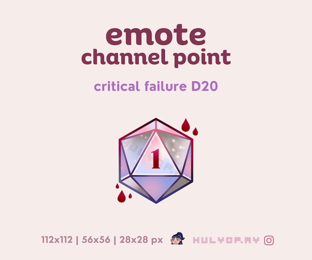 D20 | Critical Failure | Nat 1 | Twitch Emote | Channel Point | Dice ...