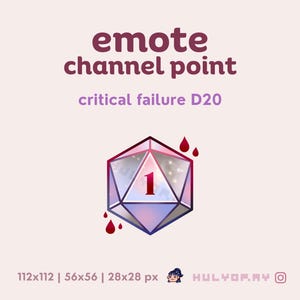 D20 | Critical Failure | Nat 1 | Twitch Emote | Channel Point | Dice ...